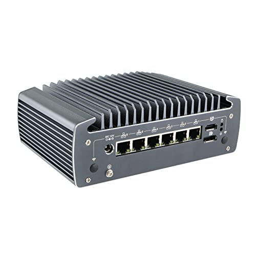 HUNSN Micro Firewall Appliance, Mini PC, OPNsense, VPN, Router PC, Intel Core I5 10210U, RX10, AES-NI, 6 x 2.5GbE I225-V B3, HDMI, DP, COM, SIM Slot, TPM2.0, 4G RAM, 32G SSD