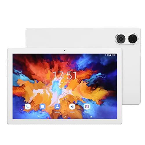 10.1in Tablet for Android 11.0-4G LTE Mobile Callable Smart Tablet, Support 2.4/5G WiFi, 8+128GB 8+20MP 1920x1200 MT6755 8 Core CPU 8800mAh (White)