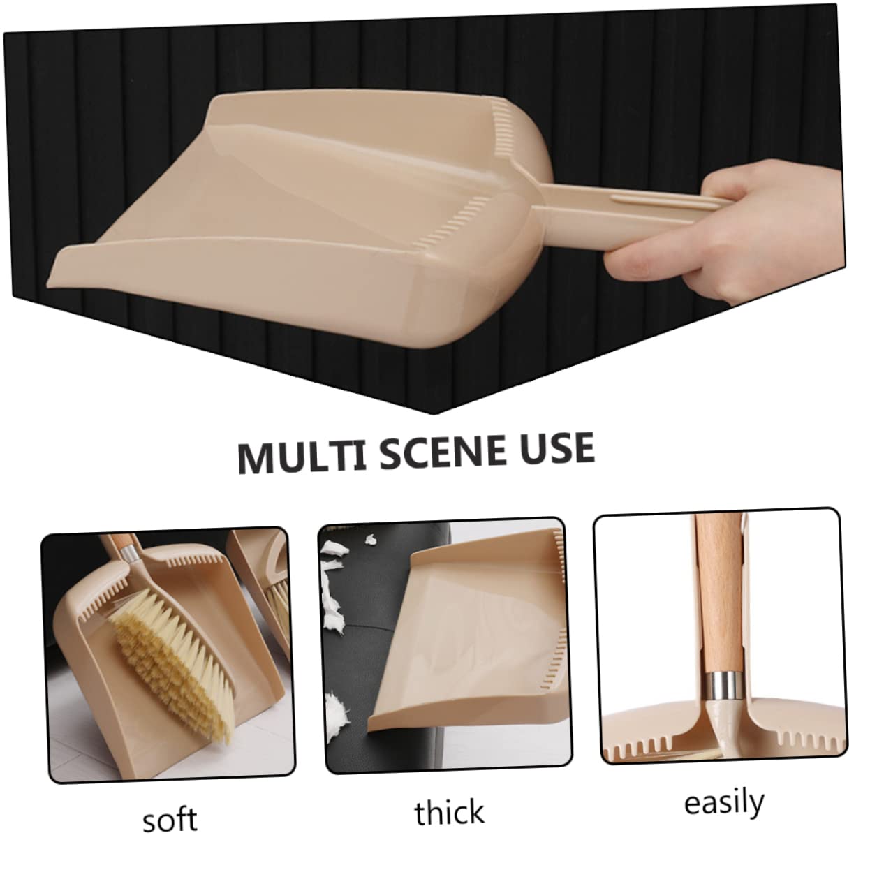 Anneome 1 Set 2pcs Desktop Dustpan Cleaning Broom Sofa Cleaner Mini Sweeper Hand Dustpan Small Brooms and Dustpans Portable Table Lamp Shades Outdoor Cleaner Handle Wooden Brush