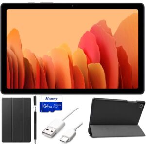 samsung galaxy tab a7 10.4'' (2000x1200) tft display wi-fi tablet bundle, 3gb ram, 64gb storage, bluetooth, android 10 os, gold + accessories