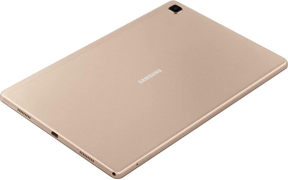 SAMSUNG Galaxy Tab A7 10.4'' (2000x1200) TFT Display Wi-Fi Tablet Bundle, 3GB RAM, 64GB Storage, Bluetooth, Android 10 OS, Gold + Accessories