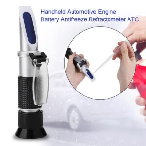 Handheld Antifreeze Refractometer, Automotive Engine Battery Antifreeze Refractometer ATC Glycol Antifreeze Tester with Antislip Rubber Handle