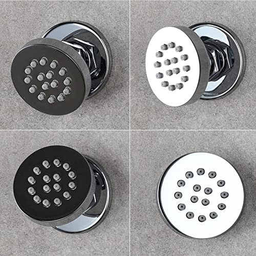 Yalsfowe Round Shower Body Sprays Chrome, 2 Inches Shower Jets System, Brass Spa Massage Showerhead Wall Mounted, Angle Adjustable, High Pressure Shower Head,1pcs