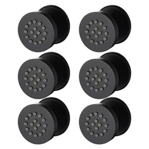 yalsfowe shower body sprays black, round shower massage spray jets, spa massage showerhead brass, angle adjustable, high pressure shower head wall mount,6pcs