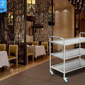 Medical Cart Household Utility Carts Trolley, Lab Cart Trolley On Wheels Tool 3 Tier Medical Equipment Cart with Brake Universal Wheel Hotel Dining Cart Beauty Salon SPA Rolling Trolley 90cm Hieght