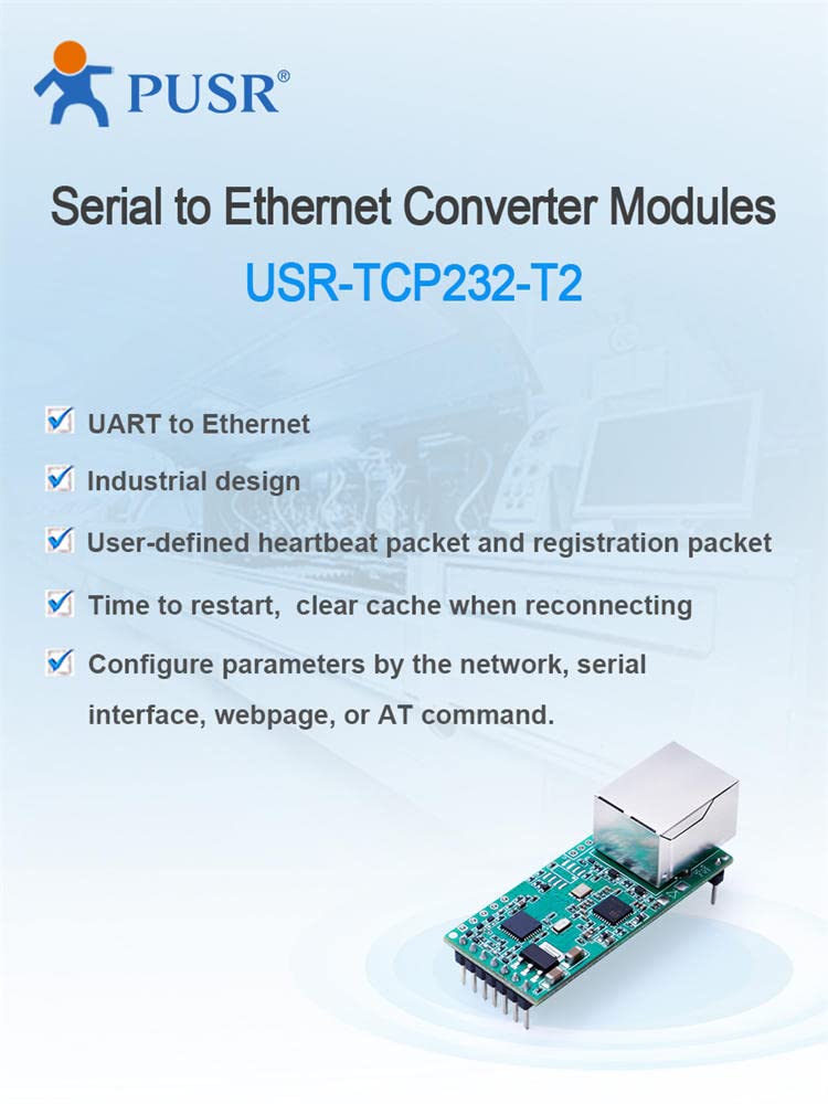 PUSR (Price for 4 Pcs) Serial to RJ45 Module UART TTL to Ethernet TCPIP Converter Support DHCP and DNS USR-TCP232-T2