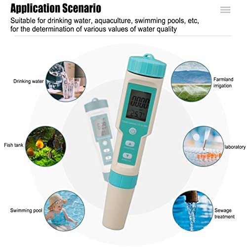 Hztyyier Water Quality Meter ORP PH TDS Temp EC Salinity SG Tester Pen7 in 1 Water Quality Tester Tool Kits