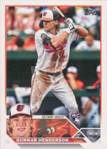 2023 topps #206 gunnar henderson rc rookie baltimore orioles baseball trading card