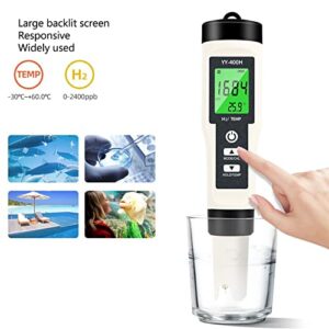 H2 Meter, H2 Water Hydrogen Analyzer Portable IP67 Waterproof Temperature Detection 2 in 1 High Sensitivity Electrode with Backlit for Laboratory