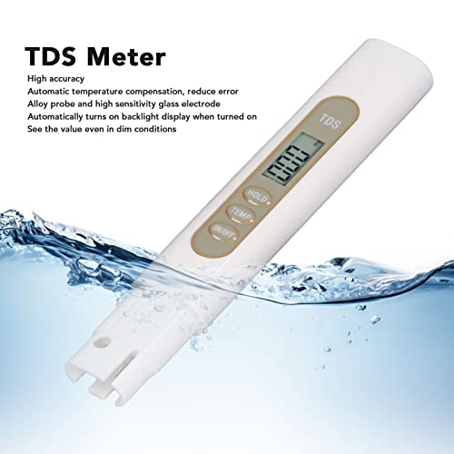 Water Tester Portable High Accuracy TDS Meter Alloy Probe High Sensitivity Backlit Glass Electrode for Swimming Pool