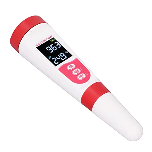 Digital Water Tester, Automatic Temperature Compensation High Sensitivity Water Quality Test Pen Glass Electrode Alloy Probe 4 in 1 for Fish Tank