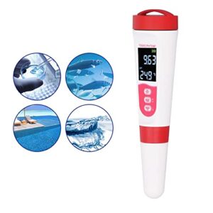 Digital Water Tester, Automatic Temperature Compensation High Sensitivity Water Quality Test Pen Glass Electrode Alloy Probe 4 in 1 for Fish Tank