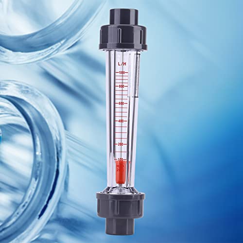 LZS-15D Elbow Flowmeter 100‑1000L/H Liquid Flowing Meters Instantaneous Liquid Flowing Rate Gauge Transparent Water Rotameter Liquid Measuring Tool for DN15(1/2) Tube