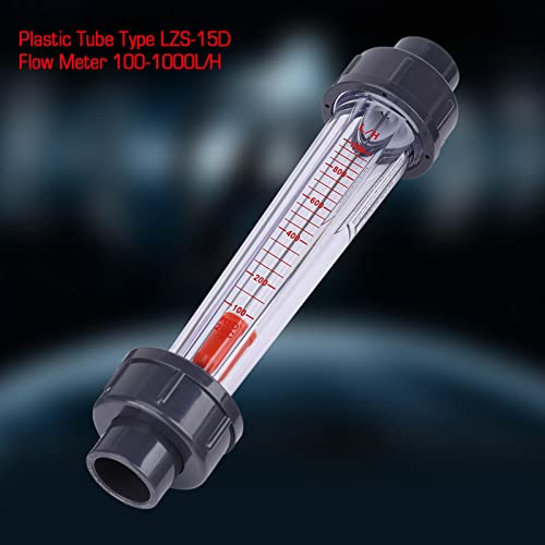 LZS-15D Elbow Flowmeter 100‑1000L/H Liquid Flowing Meters Instantaneous Liquid Flowing Rate Gauge Transparent Water Rotameter Liquid Measuring Tool for DN15(1/2) Tube