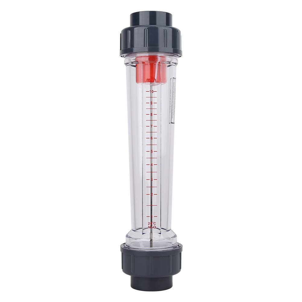 LZS-40 (D) Tube Type Flowmeter 1-10 Transparent Water Rotameter 50mm/2in Liquid Flowing Meters Plastic Flat Interface Liquid Flowing Rate Gauge Hydraulic Valve Fittings