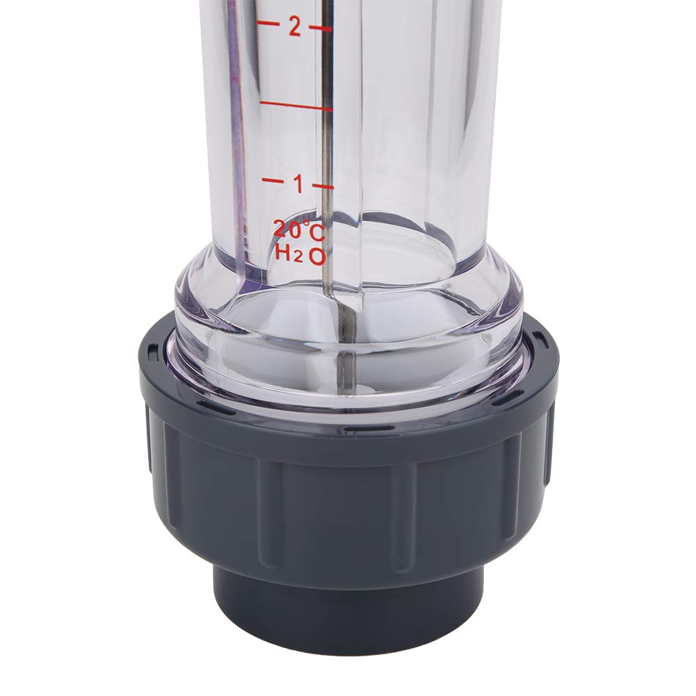 LZS-40 (D) Tube Type Flowmeter 1-10 Transparent Water Rotameter 50mm/2in Liquid Flowing Meters Plastic Flat Interface Liquid Flowing Rate Gauge Hydraulic Valve Fittings