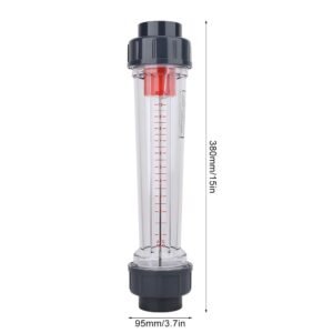 LZS-40 (D) Tube Type Flowmeter 1-10 Transparent Water Rotameter 50mm/2in Liquid Flowing Meters Plastic Flat Interface Liquid Flowing Rate Gauge Hydraulic Valve Fittings