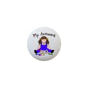 a child's art hand drawn images children stick people artwork decorative ceramic dresser drawer pulls cabinet cupboard knobs (kid4)