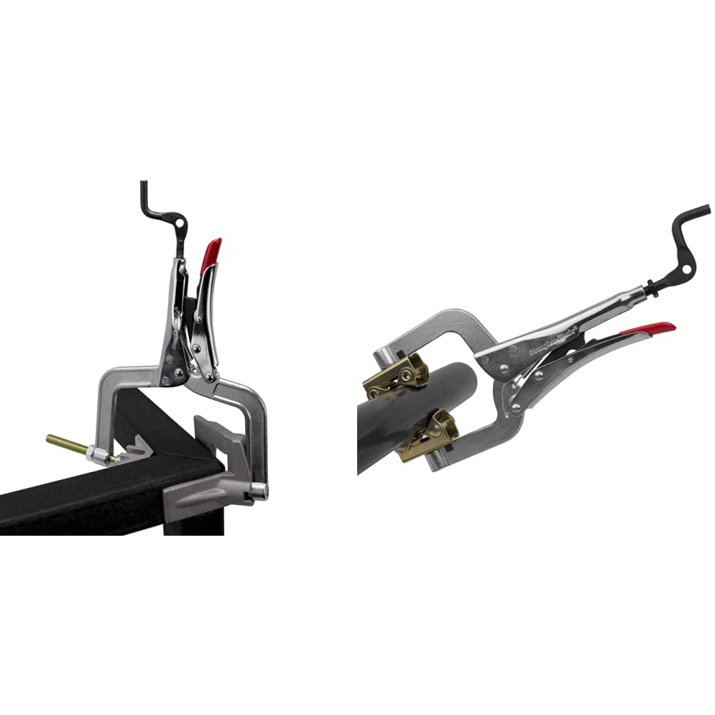 JointMaster, 90 Degree, Angle Clamping Tool, Throat Depth: 3", Max Capacity: 1-1/4", OAL: 8-1/2", Single Hand T-Joint Clamp Tool & STRONG - PG114V Strong hand Tools PG114V Pipe Pliers