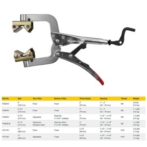 JointMaster, 90 Degree, Angle Clamping Tool, Throat Depth: 3", Max Capacity: 1-1/4", OAL: 8-1/2", Single Hand T-Joint Clamp Tool & STRONG - PG114V Strong hand Tools PG114V Pipe Pliers