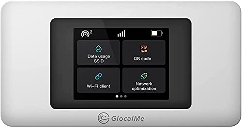 GlocalMe DuoTurbo 4G LTE Mobile Hotspot & Protective Case, Wireless Pocket WiFi Device for Home or Travel in 140+ Countries, SIMFREE, Smart Local Network Auto-Selection, with US 8GB & Global 1GB Data