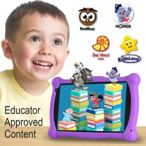 Contixo Kids Tablet V10, 7-inch HD, Ages 3-7, Toddler Tablet with Sleeve Bag Bundle, Learning Tablet Set for Children - Purple