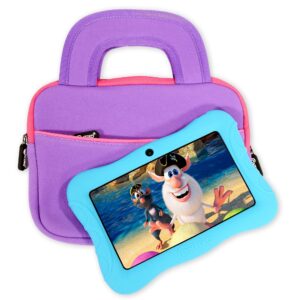 Contixo Kids Tablet V10, 7-inch HD, Ages 3-7, Toddler Tablet with Sleeve Bag Bundle, Learning Tablet Set for Children - Purple