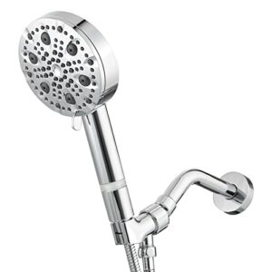 yalsfowe high pressure handheld shower head, 9-setting showerhead with filter, detachable showerhead set with hose, bracket, massage shower head, hand shower set,chrome