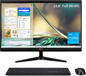 acer 2022 23.8" fhd ips all-in-one aio desktop pc intel 6-core i3-1215u uhd graphics 32gb ddr4 ram 2tb ssd wifi ax bt rj45 usb-c webcam hdmi windows 11 pro wireless kb and mouse w/re usb