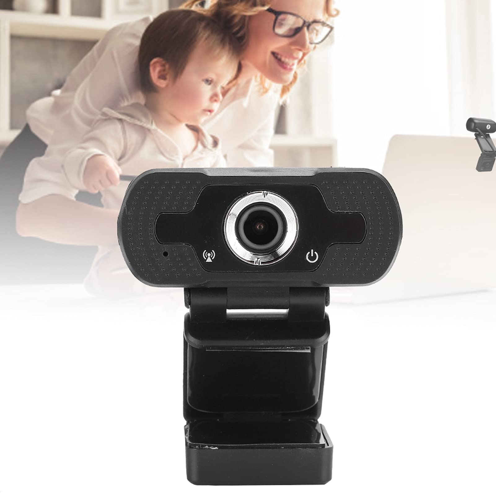 Zyyini Bindpo Computer Camera, 1080P Webcam Camera USB 2.0 PC Camera Plug and Play with Microphone for Online Conference, Video Calling