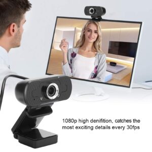 Zyyini Bindpo Computer Camera, 1080P Webcam Camera USB 2.0 PC Camera Plug and Play with Microphone for Online Conference, Video Calling