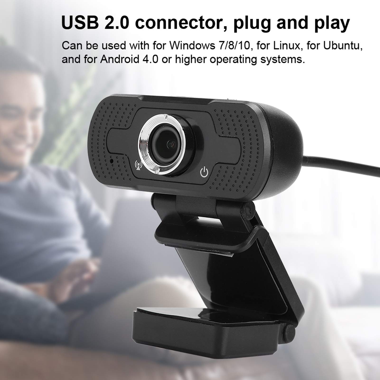 Zyyini Bindpo Computer Camera, 1080P Webcam Camera USB 2.0 PC Camera Plug and Play with Microphone for Online Conference, Video Calling