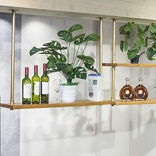 NERDOH Ceiling Shelf,Iron Solid Wood Ceiling Wine Rack Hanging Wine Glass Racks,for Bars/Restaurants/Kitchens Storage Rack,Easy to Install,Single Layer/4 Sizes