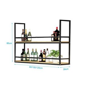 NERDOH Ceiling Shelf Wine Rack for Wrought Iron Solid Wood,Hanging Wine Rack Ceiling Storage Rack & Shelves,for Bars/Restaurants/Kitchens,1 Piece/3 Sizes