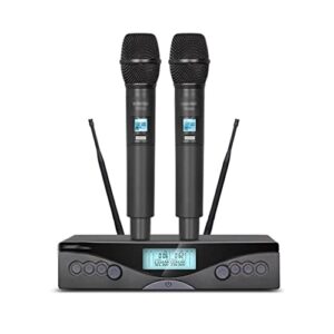 n/a wireless microphone uhf 2 channels handheld frequency adjustable for party stage show 50m use distance