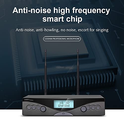 n/a Wireless Microphone UHF 2 Channels Handheld Frequency Adjustable for Party Stage Show 50M Use Distance