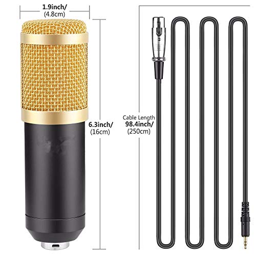 n/a Professional Condenser Microphone Microphone for Computer+Shock Mount+Foam Cap+Cable As Microphone