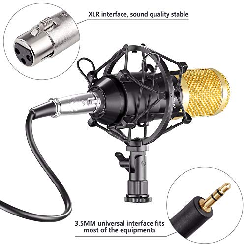 n/a Professional Condenser Microphone Microphone for Computer+Shock Mount+Foam Cap+Cable As Microphone