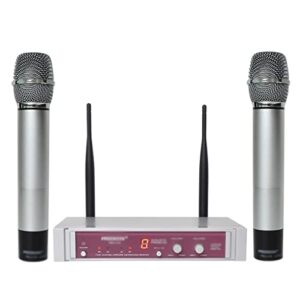 n/a dual way digital uhf wireless microphone with 2 metal handhelds 2 pcs metal handhled microphones (color : black)