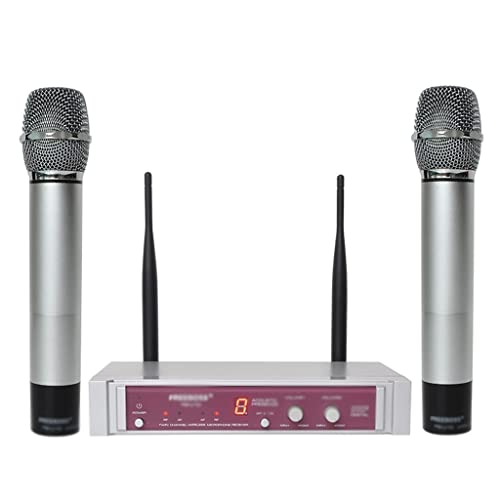 n/a Dual Way Digital UHF Wireless Microphone with 2 Metal Handhelds 2 Pcs Metal Handhled Microphones (Color : Black)