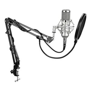 n/a without noise professional 3.5-xlr recording condenser microphone for computer live sound card (color : black)