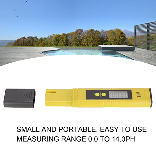 Dpofirs Digital PH Meter for Water, 0.1pH High Accuracy Pen Type PH Tester Lab PH Meters with ATC PH Tester for Swimming Pools Aquariums Spas (Yellow Black)