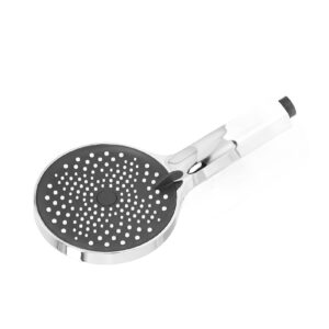 G1/2 Thread Handheld Shower Head, High Pressure in the Head Multi Layer Plating Bathroom Showerhead, Abrasion Heat Resistant Handheld Rain Showerhead for Bathroom(Silver)