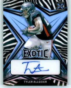 2022 leaf exotic zebra autograph #ba-ta1 tyler allgeier rc rookie auto 7/8 football trading card atlanta falcons