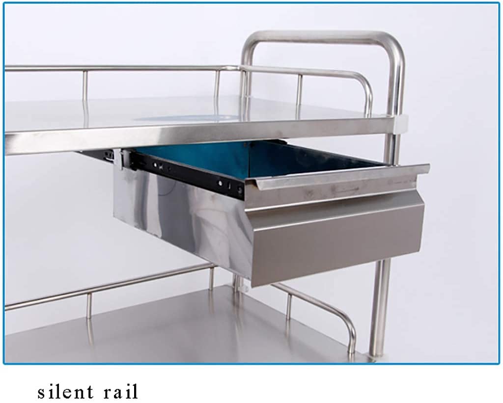 Cart Trolley, Lab Clinic Serving Cart Trolley 2-Tier Medical Trolley Stainless Steel Treatment Trolley/Medical Laboratory Equipment Carts/Beauty Salon Tool Car，L50xW40xH86cm The Taste of Home