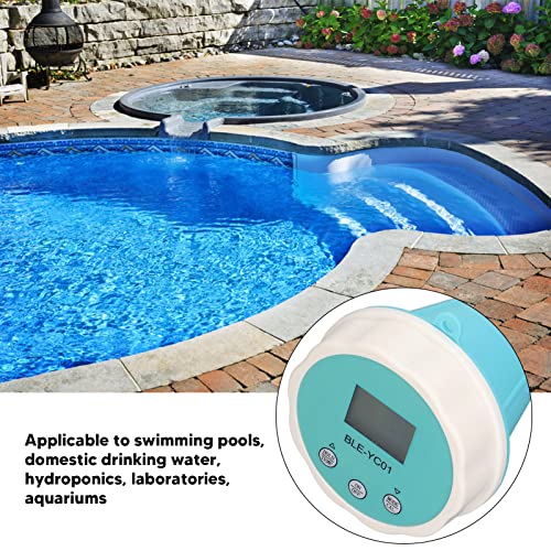 Water Quality Detector, High Resolution LCD Display 6 in 1 Clear Reading Bluetooth Pool Monitor APP Setting for Laboratories