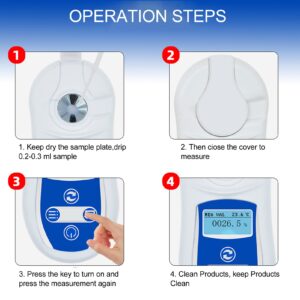 Jeanoko Brix Meter Refractometer Brix Tester 0鈥?3% for Measuring Sugar Content in Fruit Honey Maple Syrup Sugary Drink 0.1% Accuracy