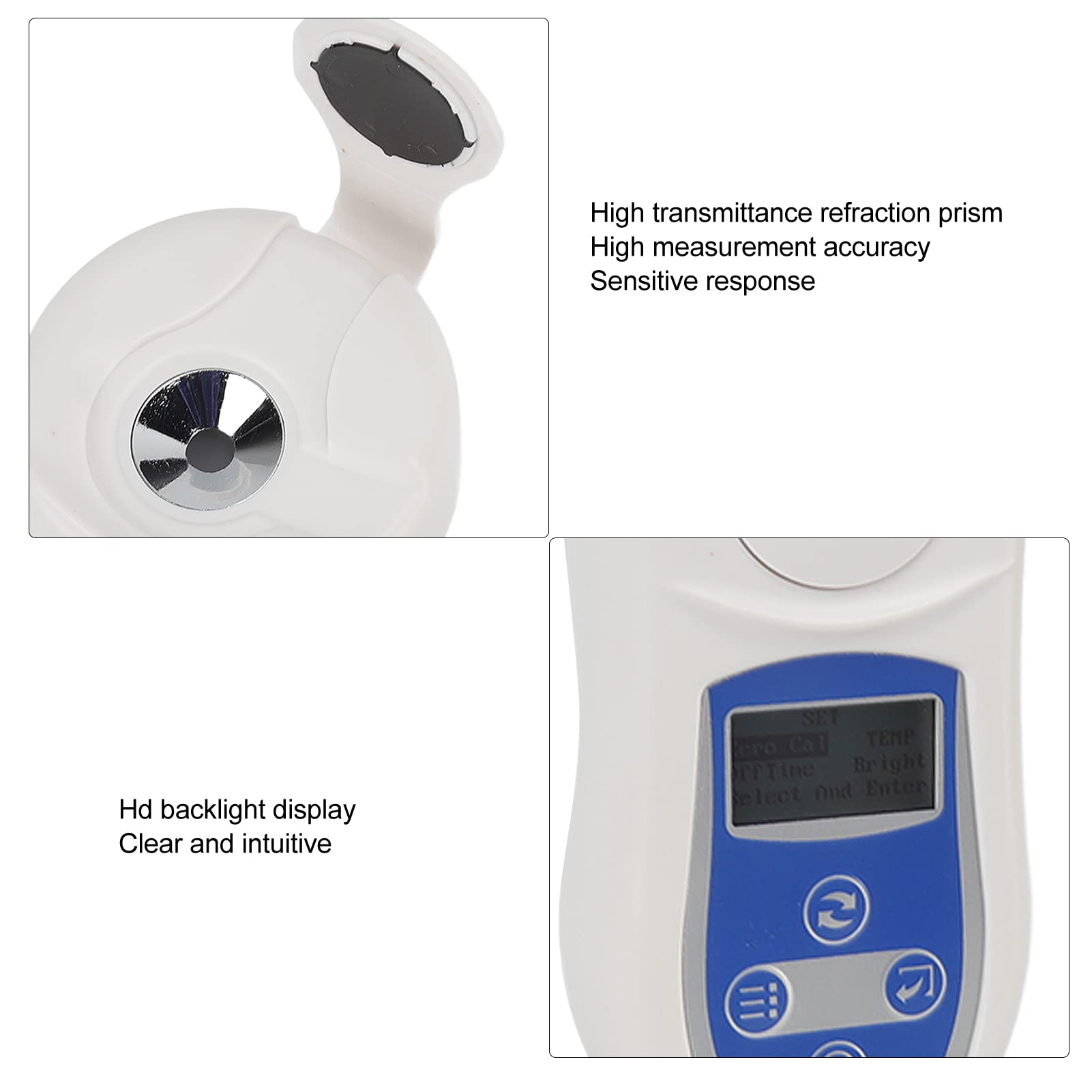 Jeanoko Brix Meter Refractometer Brix Tester 0鈥?3% for Measuring Sugar Content in Fruit Honey Maple Syrup Sugary Drink 0.1% Accuracy