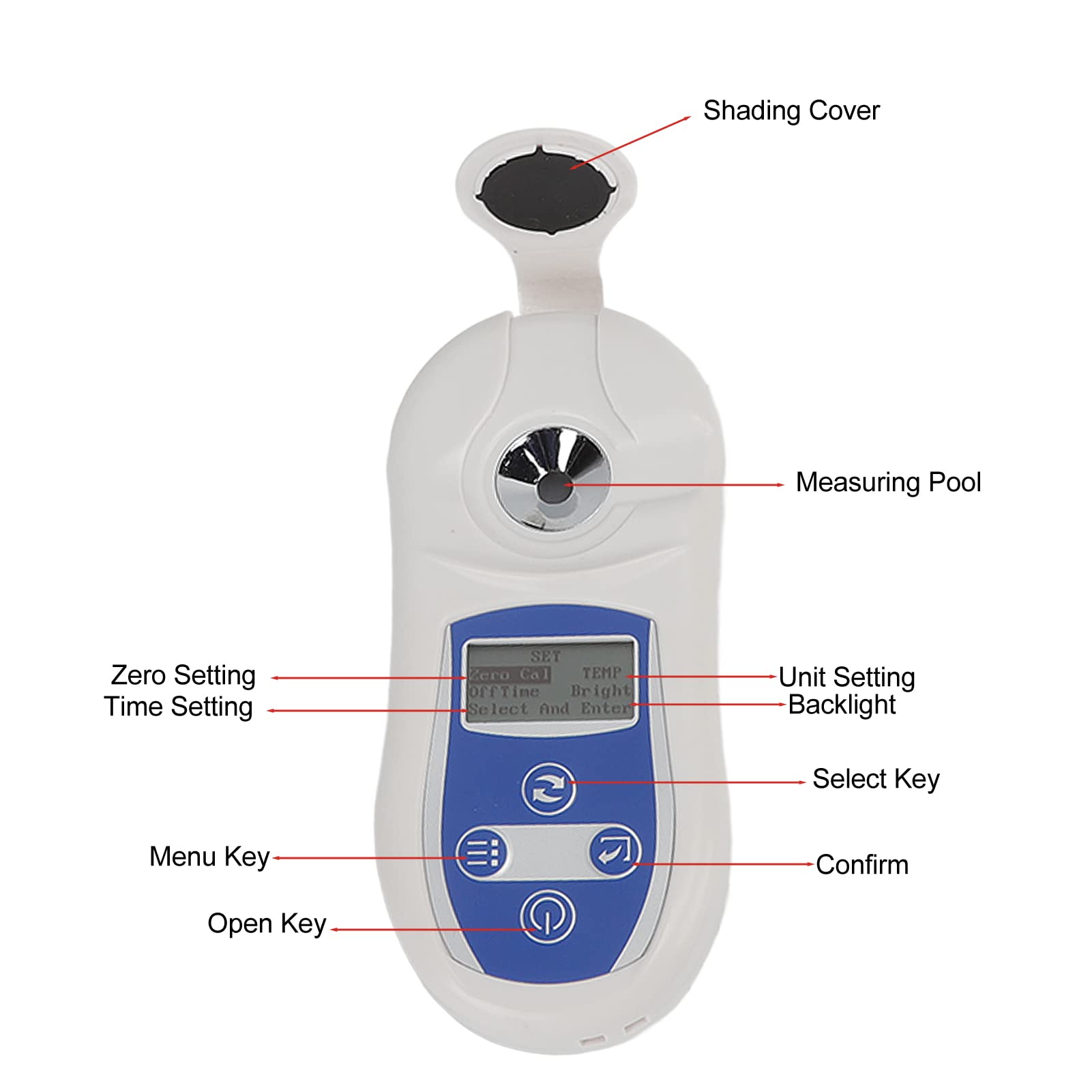 Jeanoko Brix Meter Refractometer Brix Tester 0鈥?3% for Measuring Sugar Content in Fruit Honey Maple Syrup Sugary Drink 0.1% Accuracy