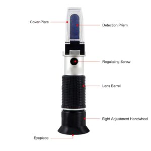 Brewing Refractometer, Easy Operation Wine Refractometer 0‑80% Test Range Portable for Measurement